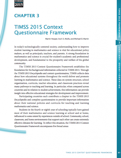 TIMSS 2015 Context Questionnaire Framework – Home